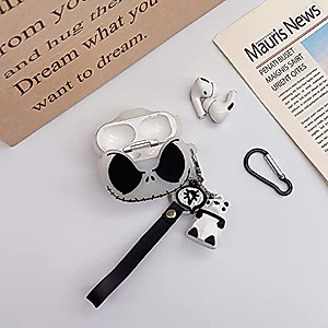 CCXNAS Compatible AirPods Pro case Cover with Keychain, Luminous Skull case Compatible with Airpods Pro Cases, Cute Funny Anime Case for Airpods Pro
