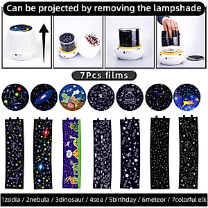 Star Night Lights for Kids, Remote Control Star Projector, with LED Timer, 360 Degree Rotating Planet Night Lighting Lamps Sky Galaxy Constellation Projection for Baby Bedrooms (Remote Flim-7 Set)