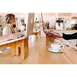 ErgoTree Bamboo Laptop Stand, Portable and Adjustable Ergonomic Wooden Computer Riser for Desk, Designed for MacBook Pro, and 10-15 Inch Laptops