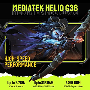 Ulefone 4G Rugged Phones Armor X12 Pro(2023), IP68/IP69K, Android 13 8GB + 64GB, 13MP + 8MP, 5.45 Inch HD+ Display, 4860mAh Big Battery, Global Bands, Dustproof, Compass, NFC, OTG, GPS -Green