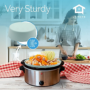 JT Home Silicone Crockpot Liner - Reusable Crockpot Liner for Large Slow Cookers, Compatible with 6 Quart Crockpot to 8 Quart Crockpot - Dishwasher-Safe & Leakproof Silicone Slow Cooker Liner - Teal