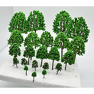 23Pcs Model Trees Scenery Model Plastic Artificial Layout Rainforest Diorama, Building Model Trees, Fake Trees for Projects Model Train Railways Architecture Landscape