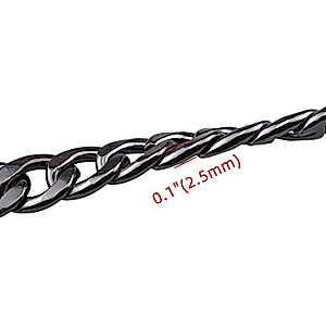 HEEHEE 7.9" (20cm) Purse Chain Strap Extender, Sturdy Flat Iron Replacement Chain with Buckles, Comfortable Shoulder Crossbody Strap for Handbags, Upscale Color Black Tone, 1 PCS
