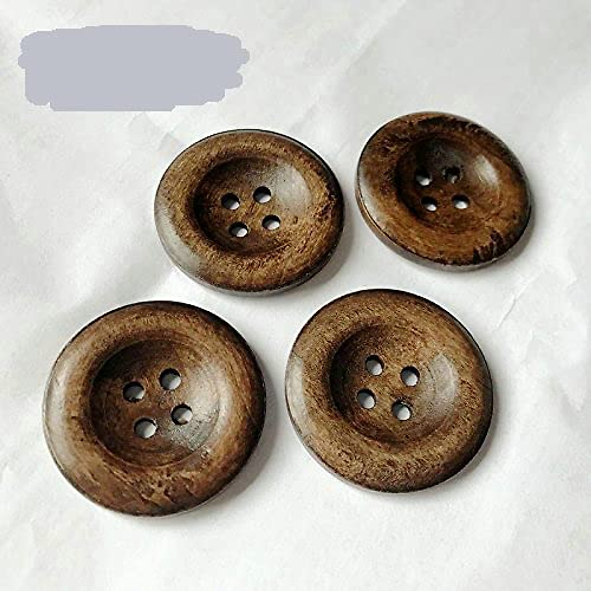 20 Large Chestnut Brown coloured 4 hole Wooden Sewing Buttons 35mm Great Value