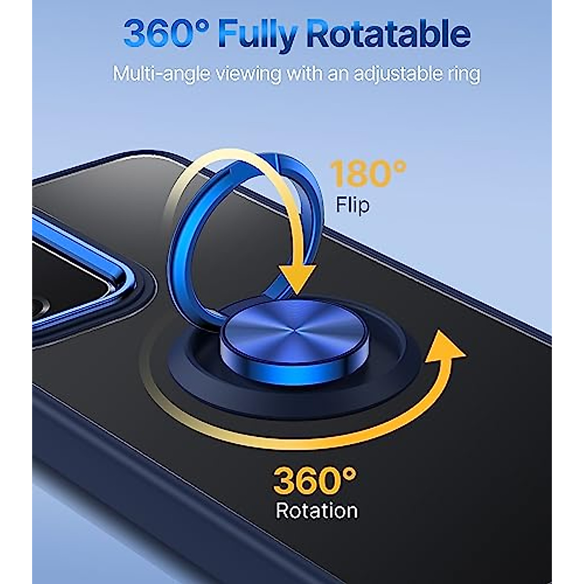 Silverback for Galaxy S20 FE 5G Case Clear with Ring Stand, Shockproof Protective Slim Lightweight Phone Case for Samsung Galaxy S20 FE 5G 6.5 Inch, Blue Clear