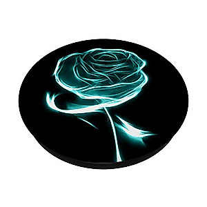 Green Teal Mint Rose Flower - Floral Chic Design PopSockets PopGrip: Swappable Grip for Phones & Tablets