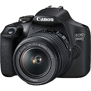 Canon EOS 2000D / Rebel T7 DSLR Camera w/EF-S 18-55mm f/3.5-5.6 Lens 3 Lens Kit Bundled with 128GB Memory + Wide Angle Lens + Telephoto Lens + Flash + More