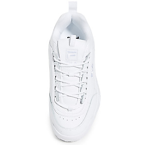 Fila Men's Strada Disruptor fashion sneakers, White/White/White, 9.5 US