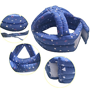 IULONEE Baby Infant Toddler Helmet No Bump Safety Head Cushion Bumper Bonnet Adjustable Protective Cap Child Safety Headguard Hat for Running Walking Crawling Safety Helmet for Kid (Blue Star)