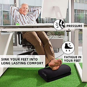 Wedge Shaped Under Desk Footrest – Memory Foam Home and Office Foot Rest Velvet Leg Rest Adjustable Foot Rest Under Desk