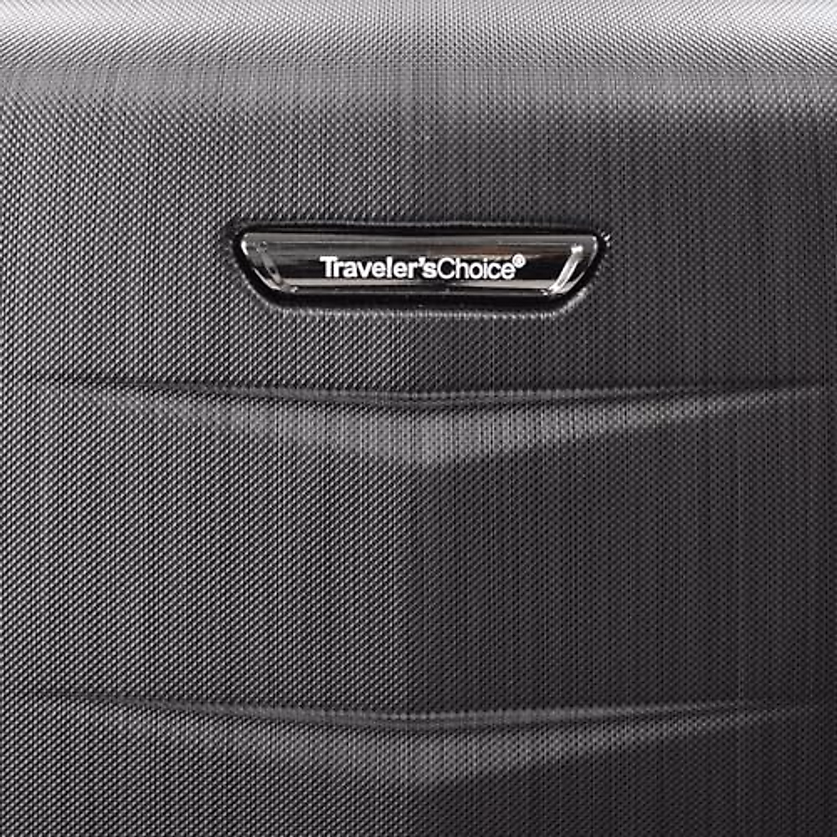 Traveler's Choice Silverwood Polycarbonate Hardside Expandable Spinner Luggage, Brushed Metal, Checked-Medium 26-Inch