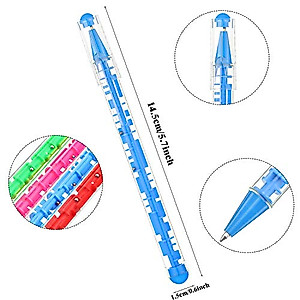 24 Pieces Maze Pen Puzzle Novelty Ink Pen Fidget Toy Pen with Ball Maze Inside for School Office Stationery Birthday Party Supply (Pink, Blue, Red, Green)
