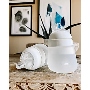 Sippy Cup Conversion Kit for Nanobébé Flexy Silicone Baby Bottles | 2-Count | with Soft Silicone Sippy Spout Nipples, Any Angle Straw Weighted Ball and Straw Cleaning Brush | by BelBeyo (Sippy Kit)