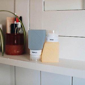 Gravel Soft 3oz Silicone Travel Liquid Bottles Leak Proof (Two Pack) TSA Approved (Honey & Glacier)