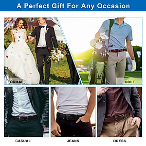 WLEAD Men's Belt, Reversible Leather Belt 1 3/8" For Mens Dress Casual Golf Pants Shirts,One Reverse For 2 Sides