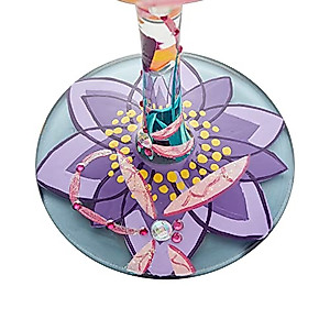 Enesco Designs by Lolita Dragonfly Magic Artisan Hand-Painted Wine Glass, 1 Count (Pack of 1), Multicolor
