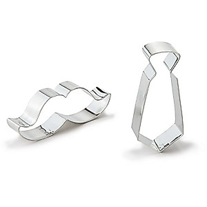 Bakerpan Stainless Steel Cookie Cutter Tie & Mustache Set