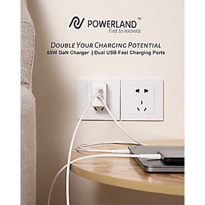 Powerland USB C GaN Charger 33W Usmile33 Ultra-Thin, PD PPS Fast Charger Adapter Compatible with iPhone 14/13/12,Pixel,Galaxy,iPad/iPad Mini,Galaxy S Series, MacBook Pro/Air and More (with Cable)