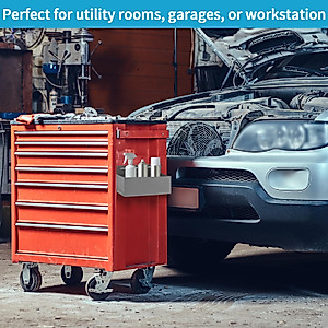 Rechabite Magnetic Aerosol Spray Can Holder, Magnet Toolbox Bottle Holder, Tool Box Storage Rack for Garage and Home, Craft Workspace, Mechanic Paint Bottle Can Organizer, Silver, 3"x8.3"