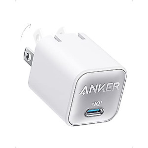 USB C GaN Charger 30W, Anker 511 Charger (Nano 3), PIQ 3.0 Foldable PPS Fast Charger for iPhone 14/14 Pro/14 Pro Max/13 Pro/13 Pro Max, Galaxy, iPad (Cable Not Included) - Aurora White