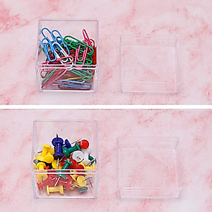 LIDSCURA 36 Packs 2''x2''x2'' Acrylic Box, Acrylic Candy Box, Small Clear Plastic Square Cube Box with Lids, Candy Storage Container, for Candy Pill, Tiny Jewelry, Cosmetics, Jewelry, Party Favor