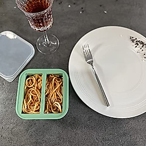 OOKIDOKI 1-Cup Extra-Large Silicone Freezing Tray with Airtight Lids-makes 8 perfect 1-cup portions -soup containers with lids,freeze soup broth stews leftovers or sauce(Green,4 Pack)