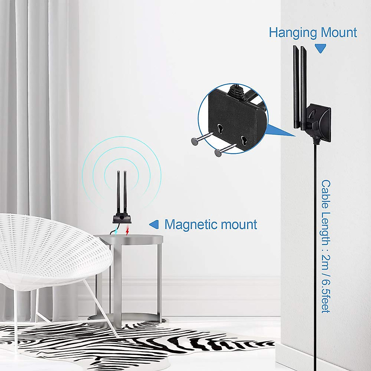 Bingfu 4G LTE Antenna 6dBi Magnetic Base MIMO TS9 Antenna Compatible with Verizon AT&T T-Mobile Sprint 4G LTE Mobile Hotspot MiFi Router Cellular Mobile Broadband Modem USB Modem Dongle Adapter