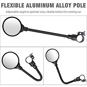 West Biking Bike Mirror Handlebar Mount, Adjustable Rotatable Bicycle Rear View Mirror, Wide Angle Acrylic Convex Safety Mirror for Mountain Road Bike