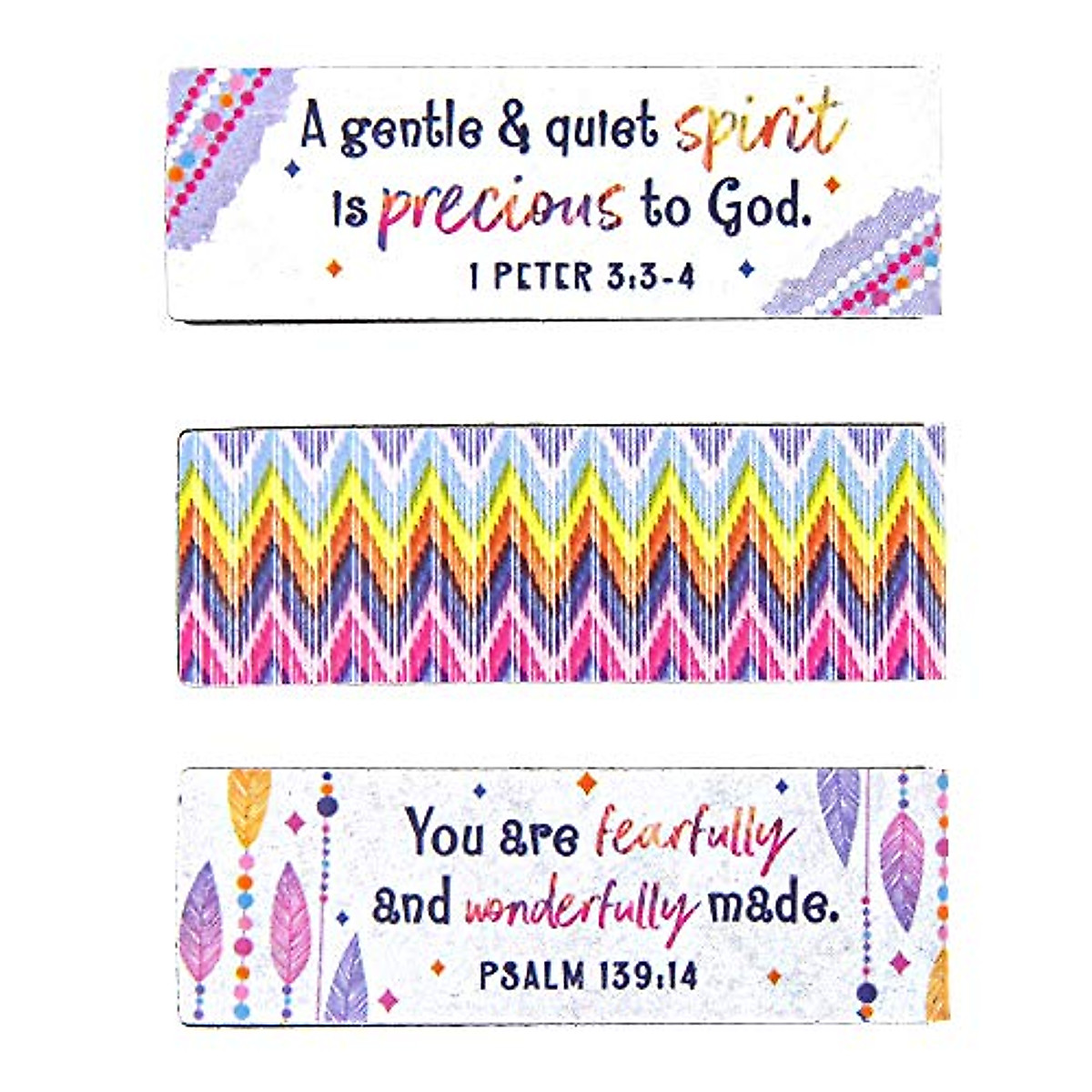 Feather Pattern Magnetic Bookmarks, 6 Bookmarks