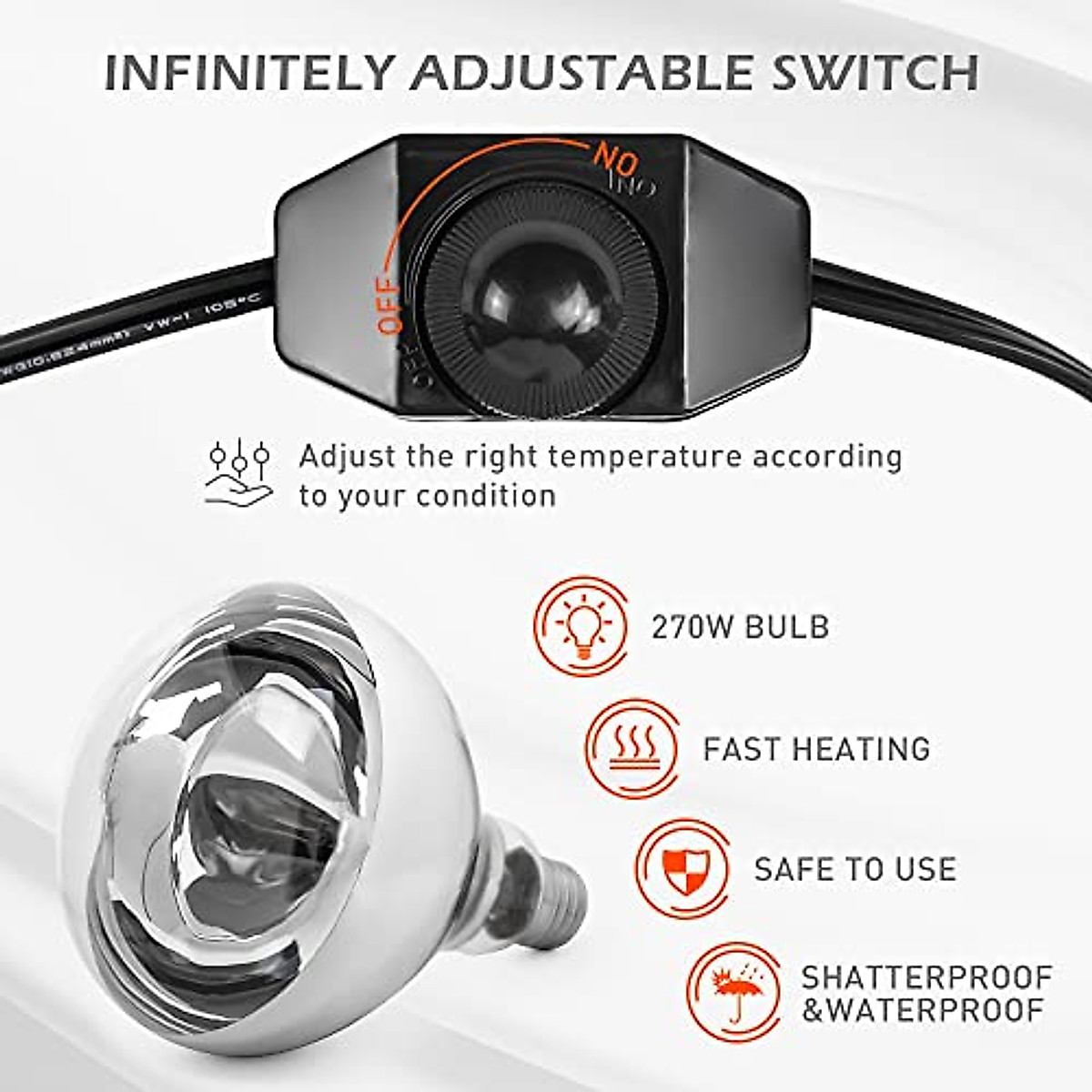 DUEBEL Heat Lamp for Food, Pretzel Warmer, Portable Catering Food Warmer for Buffet, Catering, Restaurant, Parties, Holidays and Entertaining, Concession Stand Supplies