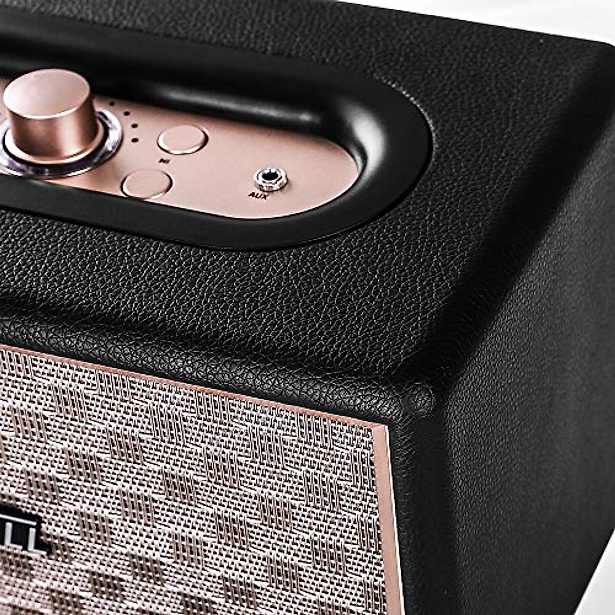 Home Speaker with Premium Audio | Rich Bass, Rotary Dial for Volume Control | Toggle Switch, Wireless Bluetooth & 3.5mm Aux Input for Turntable | Record Player, AC Powered (Upgraded Version)
