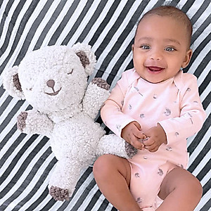 SNOObear White Noise Machine - Cry-Activated Plush Baby Sleep Soother - Cream Woolly