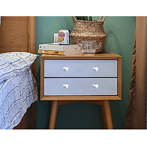 HUAMULAN 15PCS Glossy Ceramic Knobs Heart Shape Cabinet Dresser Pulls Door Handles Cupboard Wardrobe Drawer,White