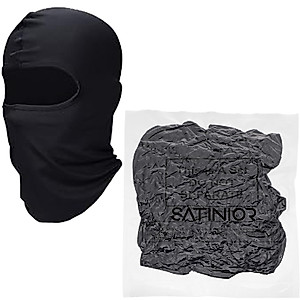 SATINIOR 6 Pcs Ski Mask Cover Full Face Mask Summer Face Covering Ice Silk UV Protection Balaclava Women Men Outdoor Sports(Black)