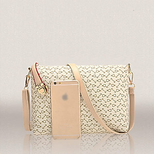 Cayla Women Handbags and Purse 6Pcs Set Printing Pattern Leather Tote Bags Shoulder Bag Satchel Top Handle Handbag Wallet-coffee