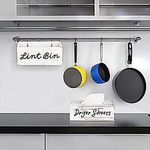 Dryer Sheet Dispenser 2 Pieces Farmhouse Laundry Softener Dispenser Wood Dryer Sheet Holder Laundry Detergent Holder White Fabric Softener Dispenser for Laundry Room Home Decor Organization, 2 Sizes