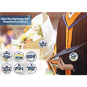 WhatSign 36Pcs Class of 2024 Graduation Stickers Labels 1.5" Graduation Gift Tags Stickers Graduation Presents Labels Stickers for Envelope Seal Cards Boxes Gift Wrap Party Favors Decorations