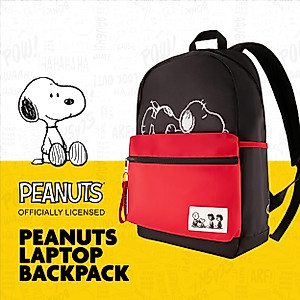 Concept One Peanuts 13 Inch Sleeve Backpack, Snoopy, Charlie Brown and Woodstock Padded Computer Bag for Commute or Travel, Multi