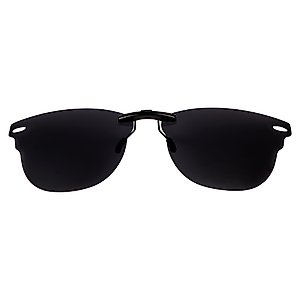 Polarized CLIP-ON Sunglasses for Ray-Ban Clubmaster RB5154 (RX5154) 51-21-145 (Black)