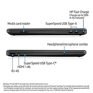 2022 Newest HP Notebook 15 Laptop, 15.6" Full HD Screen,Intel Celeron N4020 Processor, 8GB DDR4 Memory, 128GB SSD, Online Meeting Ready, Webcam, Type-C, RJ-45, HDMI, Windows 11 Home, Black