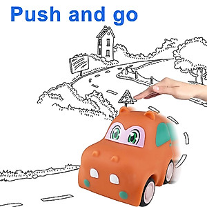 Toy Cars Gifts for 3+ Years Old Boys Girls Toddlers - Soft Car Baby Toys Pull Back Cars Set 4 Pack Birthday Gifts for Infant