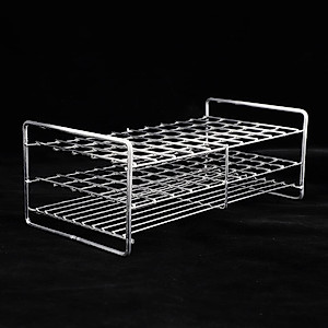 Test Tube Rack, Metal Test Tube Rack Square Hole Test Tube Stand with Handle for Laboratory
