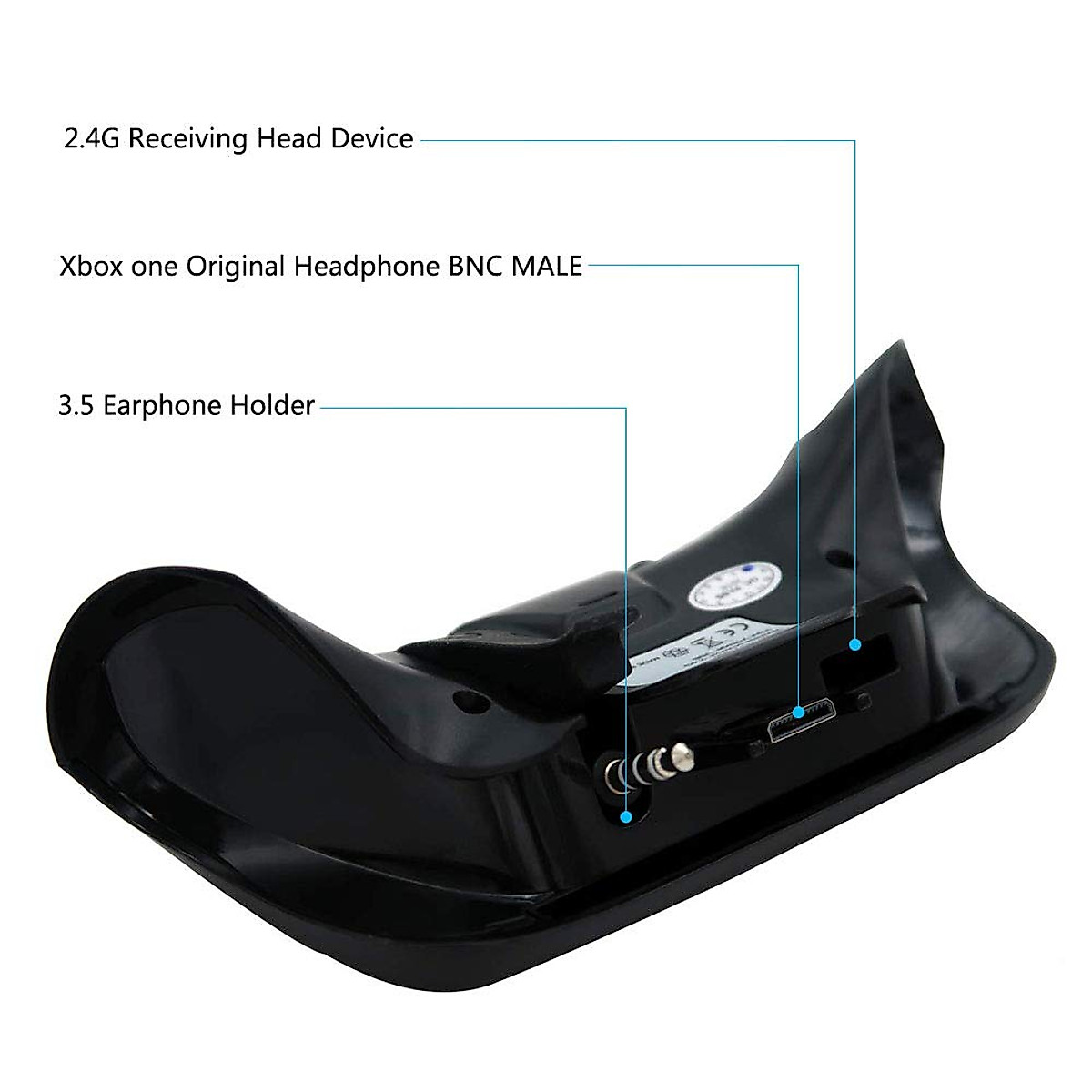 Xbox One Chatpad Gaming Wireless Mini Keyboard ChatPad 2.4GHz Receiver and 3.5mm Jack for Xbox One Elite & Slim Game Controller Gamepad (Black)