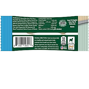 Bonies Natural Breath and Dental Formula Treats for Dogs, Made in USA - All Natural - Freshens Breath - Low Calories - for Dog Chicken Flavor, 2 Mini Bones Pack