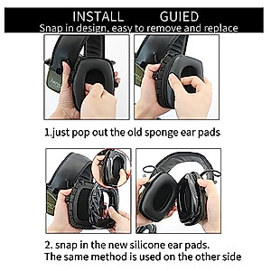 Gel Ear Pads Compatible with Howard Leight by Honeywell Earmuff, Impact Sport, Pro, Sync, Series of Hearing Protection Earmuffs,Gel Ear Cups Replacement