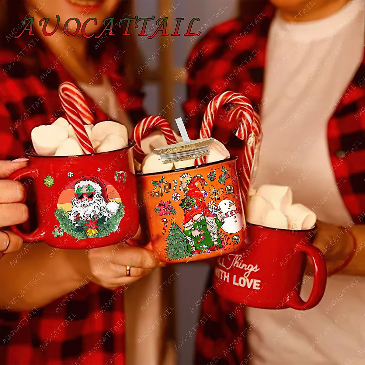 16OZ Glass Cups UV DTF Cup Wrap Christmas Rub on Transfers for Crafting DIY Libby Glass Waterproof Decals （6 Sheets）