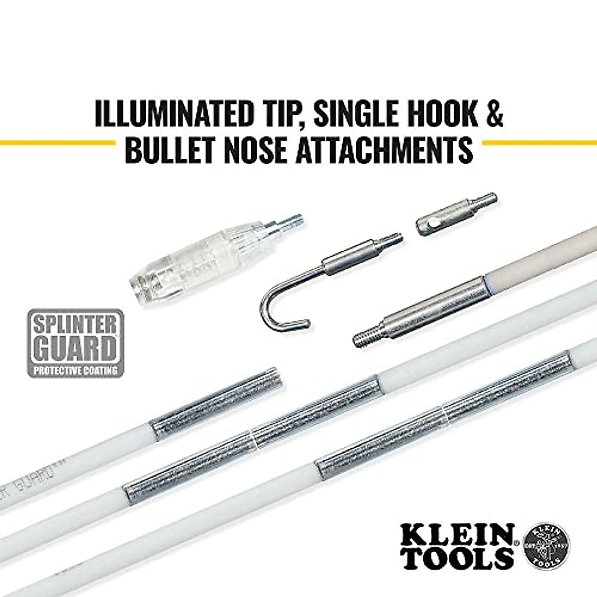 Klein Tools 56430 Glow Fish Rod Set, Wire Puller, 30-Foot