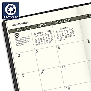AT-A-GLANCE 2023-2024 Pocket Calendar, 2 Year Planner, 3-1/2" x 6", Pocket Size, Recycled, Black (70024G05)