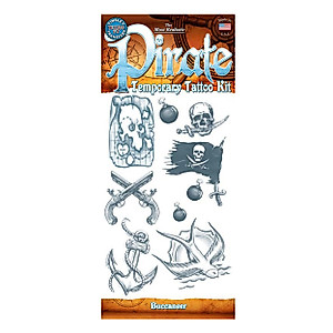 Tinsley Transfers Pirate Buccaneer Temporary Tattoo Kit, Standard