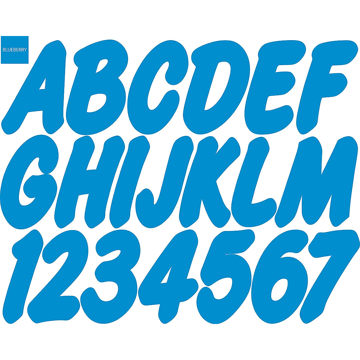 STIFFIE WhipOne Blueberry Blue SUPER STICKY 3" Alpha Numeric Registration Identification Numbers Stickers Decals for Sea-Doo SPARK, Inflatable Boats, RIBs, Hypalon/PVC, PWC and Boats.
